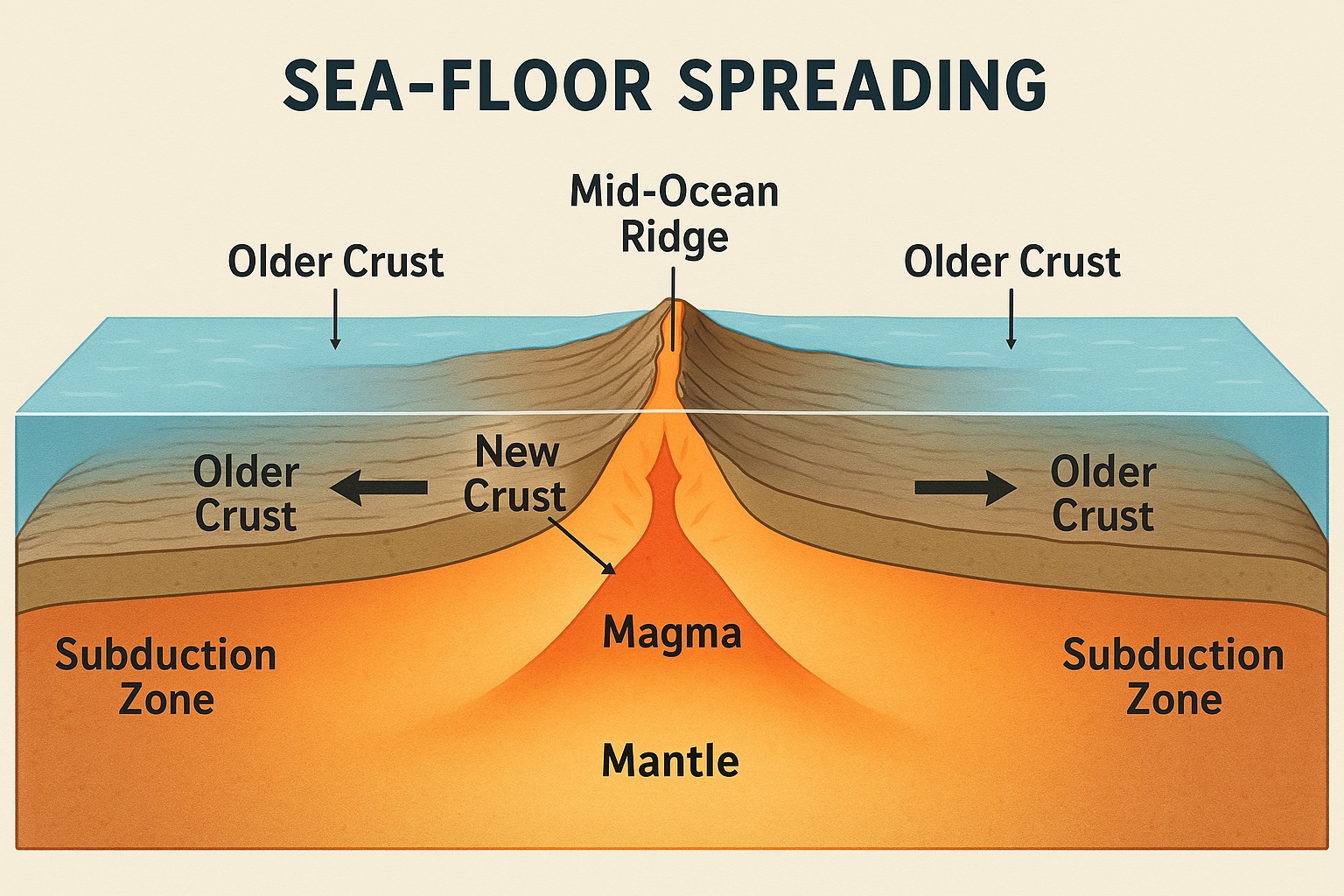 Seafloor Spreading : Theory | Evidence - Licchavi Lyceum